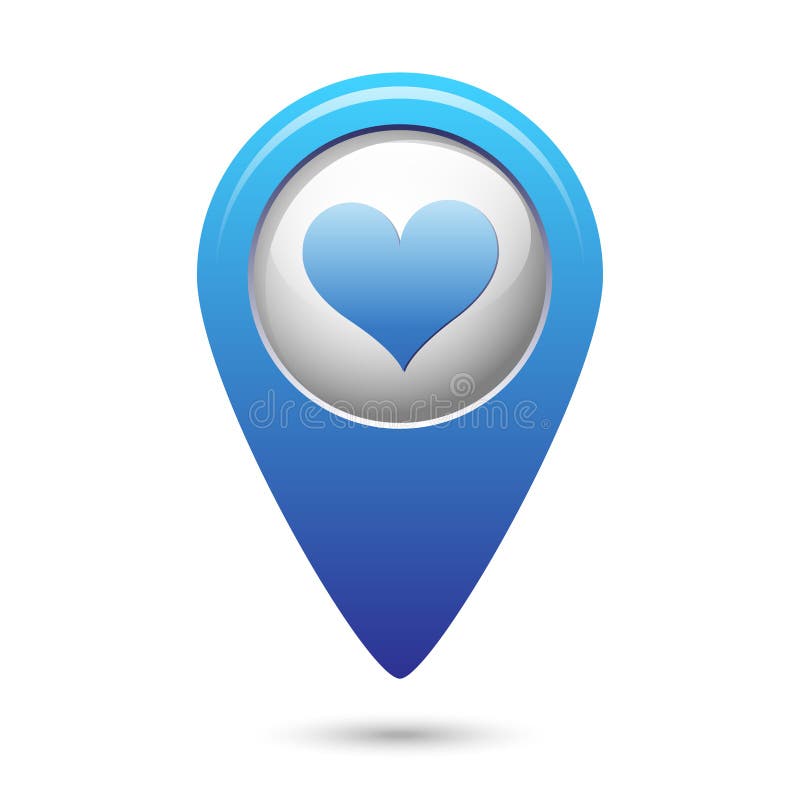Map Pointer with Heart - Vector Illustration - Isolated on Transparent ...