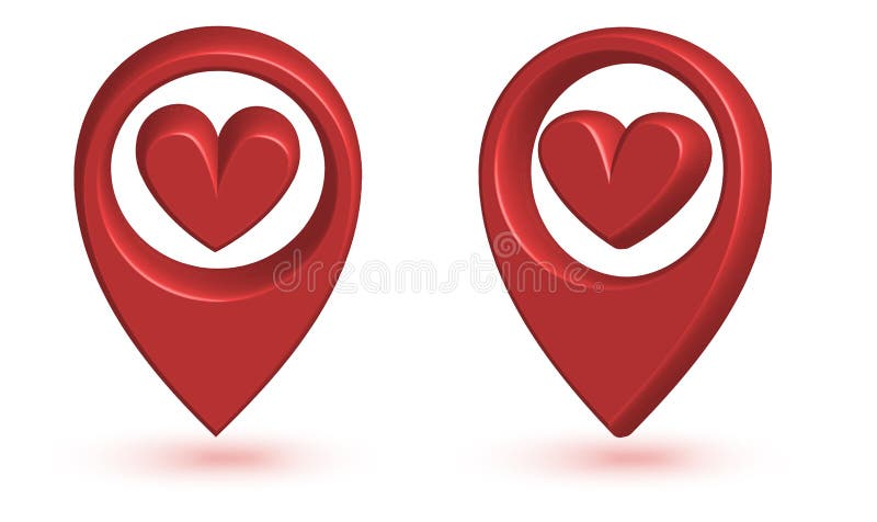 Map Pointer with Heart Icon. Stock Illustration - Illustration of ...