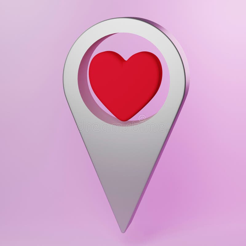 Map Pointer with Heart Icon. Map Markers. Love Location Icon Concept ...
