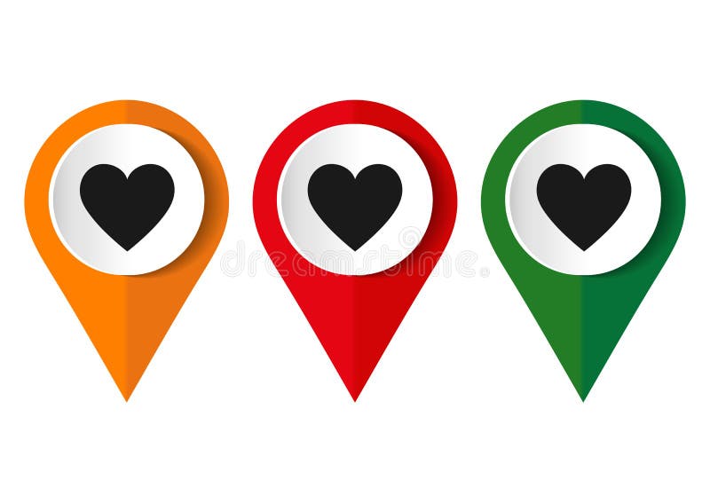 Map Pointer with a Heart Icon. Vector Illustration Stock Vector ...