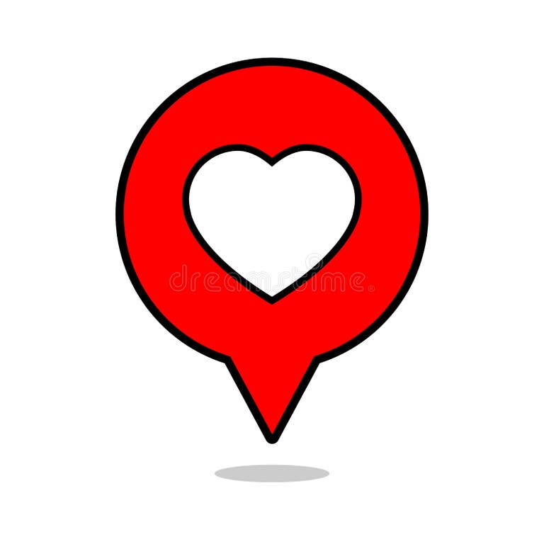 Map Pointer with Heart Icon. Vector Illustration Stock Vector ...