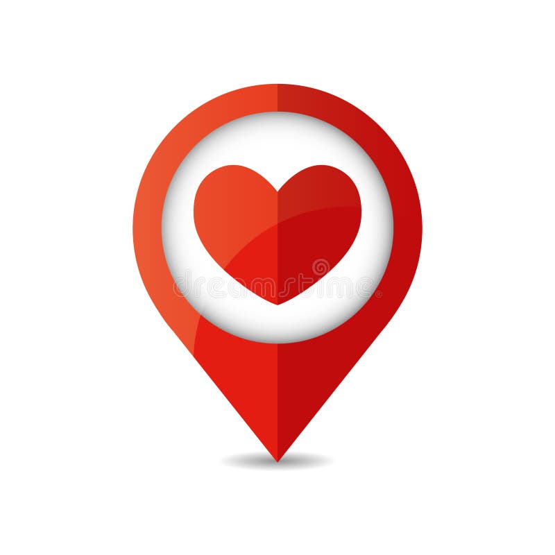 Map Pointer with Heart Icon. Vector Illustration Stock Vector ...
