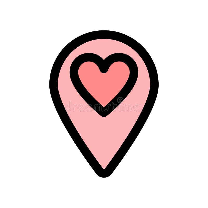 Map Pointer with Heart Icon. Vector Illustration Stock Illustration ...