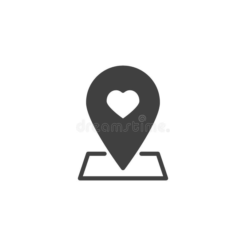 Map Pointer with Heart Vector Icon Stock Vector - Illustration of shape ...