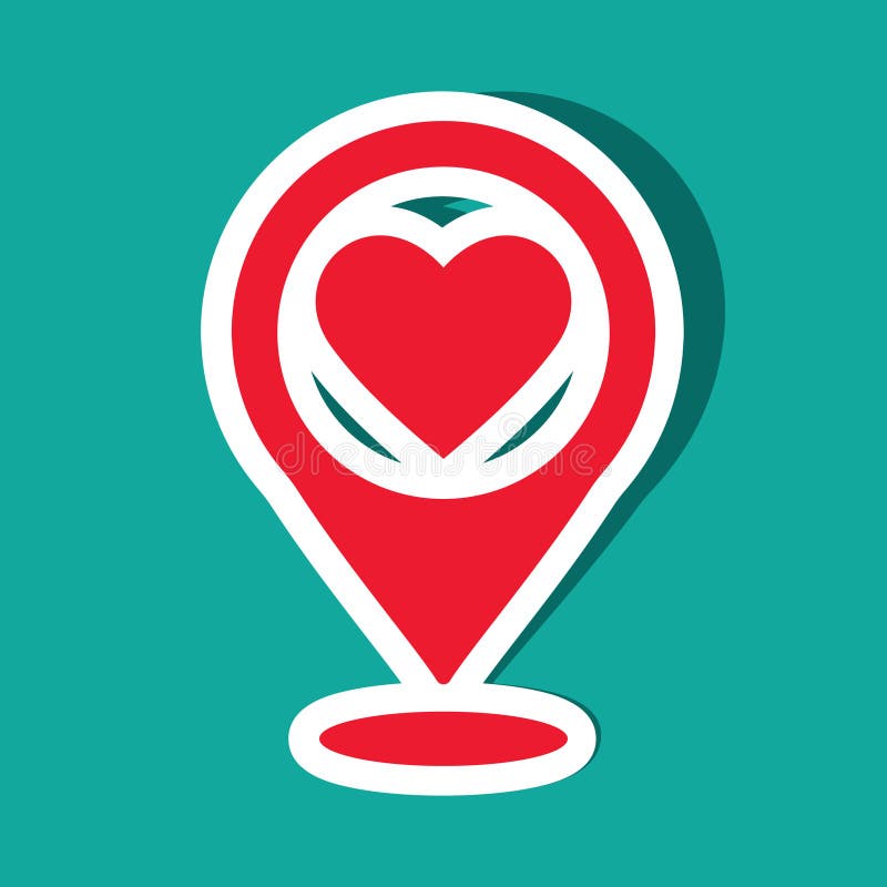Map Pointer with Heart. Vector Illustration Decorative Design Stock ...
