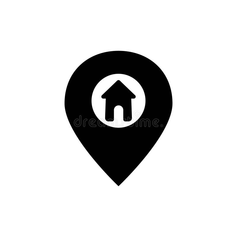 Map Pointer Home Silhouette Vector Design Template Illustration Stock ...