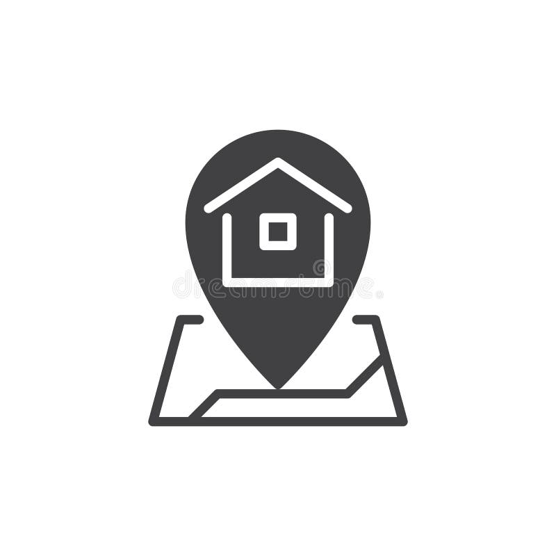 Map Pointer with House Icon Vector Stock Vector - Illustration of hotel ...