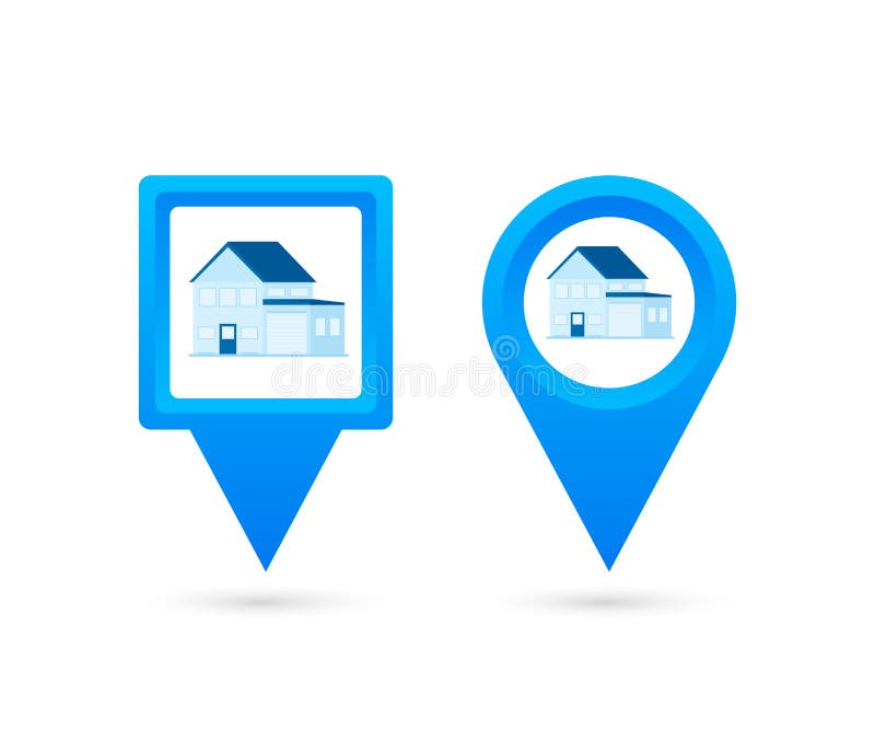 Map Pointer with House. Pin Point Home. Vector Stock Illustration ...