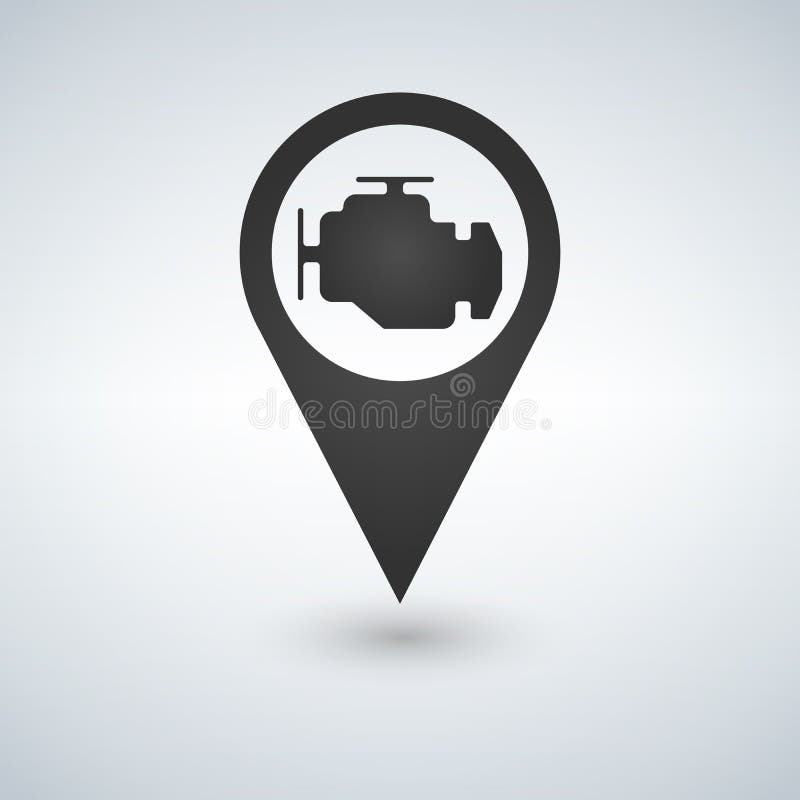 Engine Solid Icon. Car Motor Vector Illustration Isolated on White ...