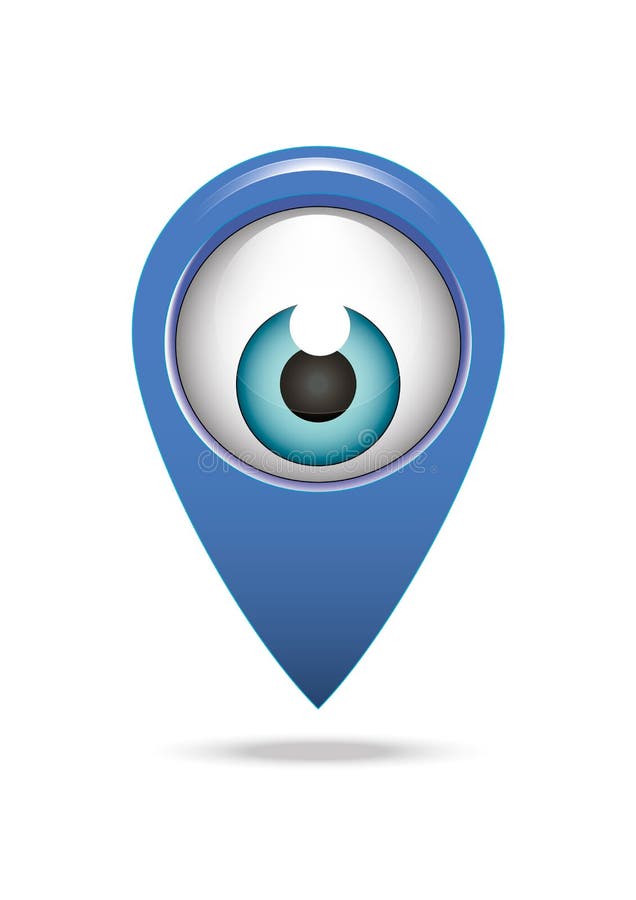 Map pointer icon, eye stock illustration. Illustration of eyesight ...