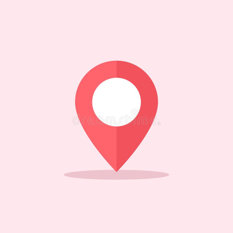 Map Pointer Icon on a Pink Background Stock Vector - Illustration of ...