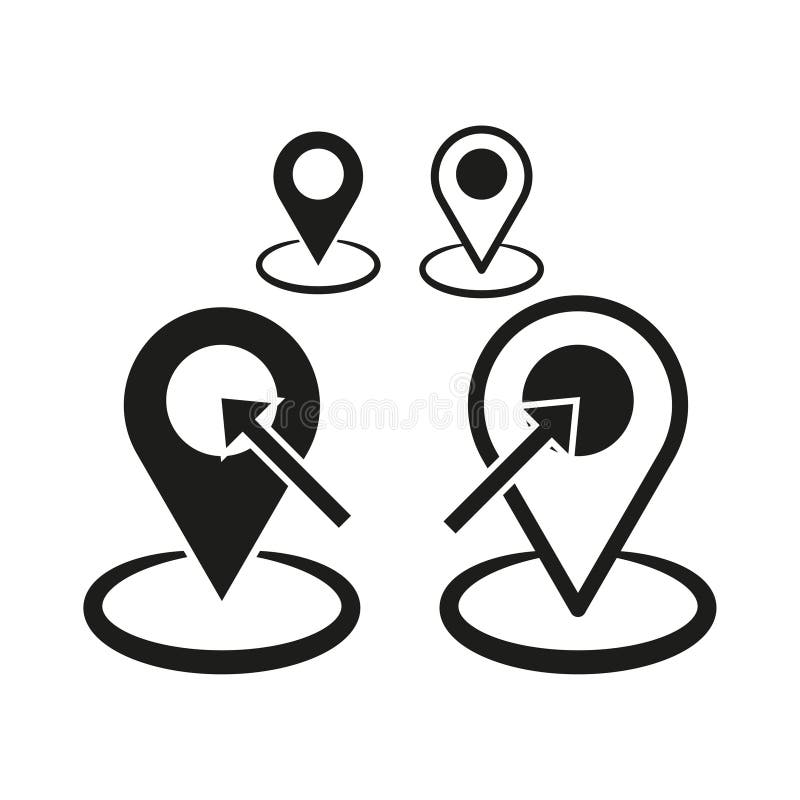 Map Pointer Icon. Location Pin Symbol. Navigation Vector Figure. Black ...