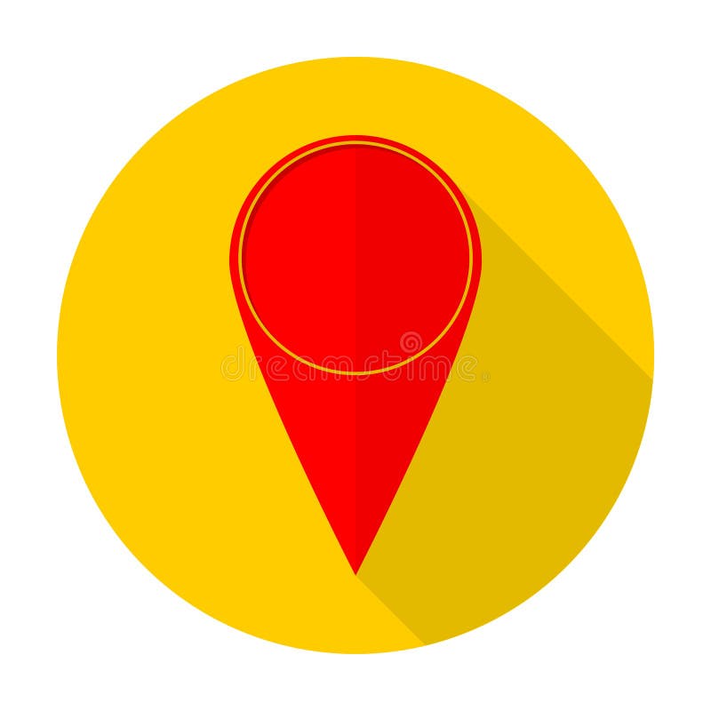 Map Pointer Icon with Long Shadow Stock Vector - Illustration of point ...