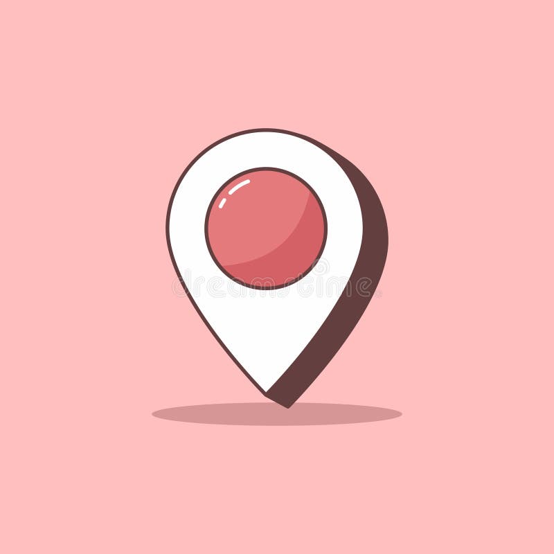Map Pointer Icon on a Pink Background Stock Vector - Illustration of ...