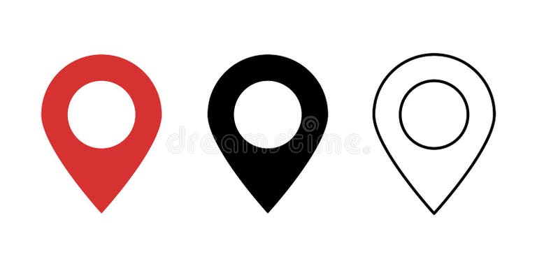 Map Pointer Icon Set. Pin Pointer. Location Pin. GPS Navigation Pin. Location Symbols Stock ...
