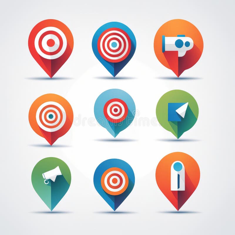 Map Pointer Icon Setmap Set Stock Illustration - Illustration of flat, icon: 390843588