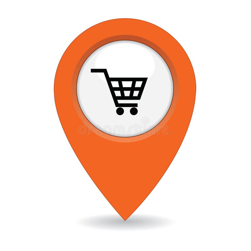 Orange Map pointer symbol stock vector. Illustration of region - 134938518