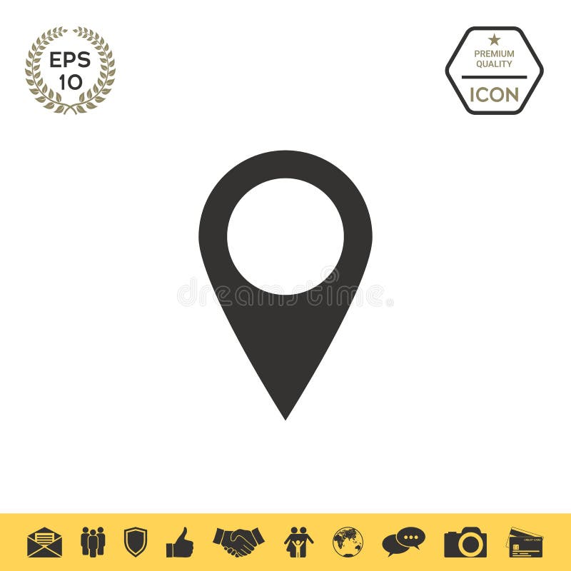 Map pointer icon stock vector. Illustration of style - 116415408