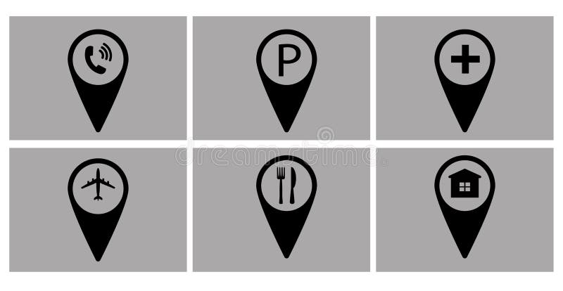 Map Pointer Icons Set. Vector, Isolated. Stock Vector - Illustration of ... Map Pointer Icons Set. Vector, Isolated. Stock Vector - Illustration of ...