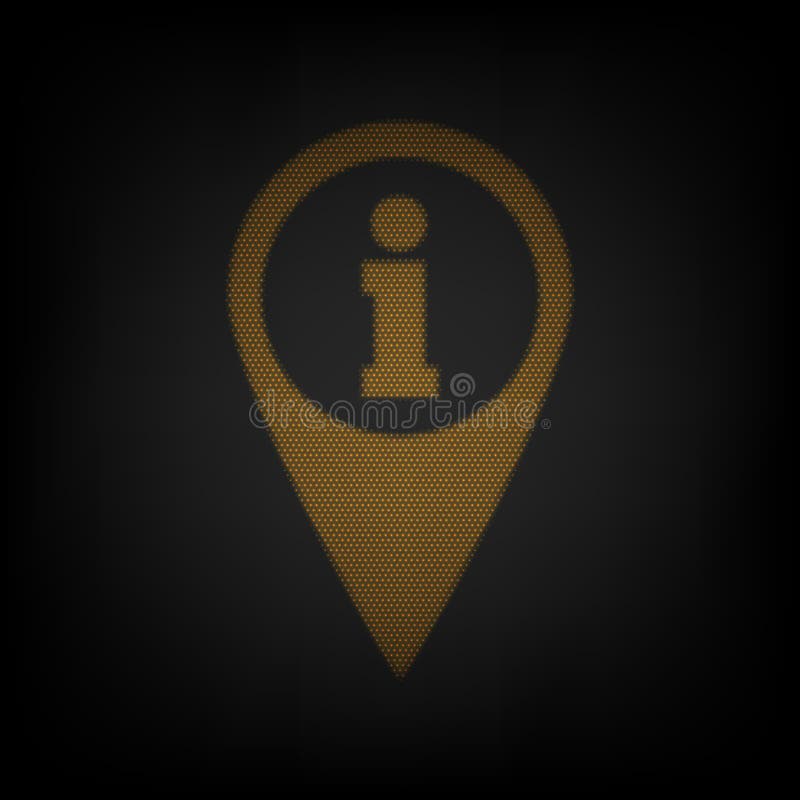 Map Pointer with Information Sign. Icon As Grid of Small Orange Light ...