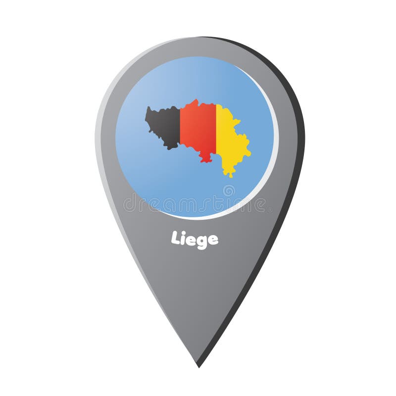 Map Pointer with Liege Map. Vector Illustration Decorative Design Stock ...