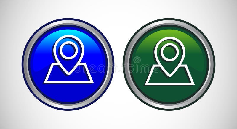 Map Pointer Location Icon Button Set Design Illustration Stock Vector ...