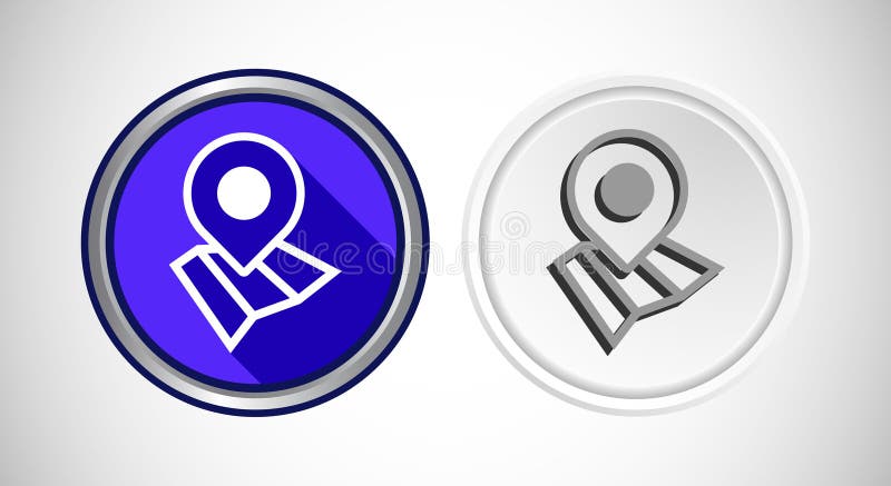 Map Pointer Location Icon Button Set Design Illustration Stock Vector ...