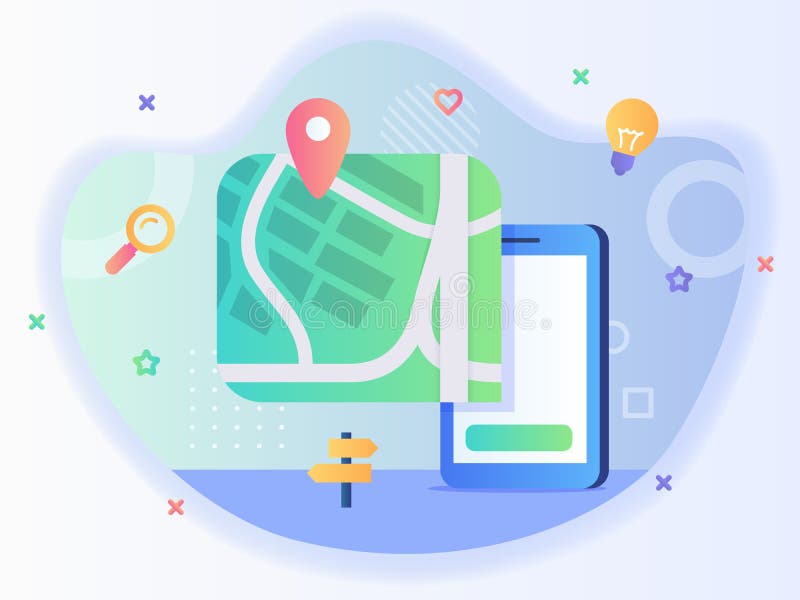 Map Pointer Location on Smartphone Screen Concept of Pick Location with ...