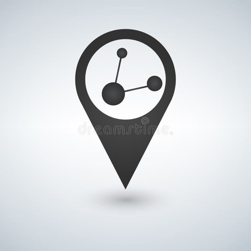 Map Pointer Logo with Share Connection in Stock Illustration ...