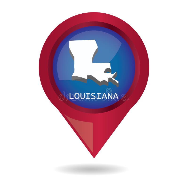 Map Pointer with Louisiana State. Vector Illustration Decorative Design ...