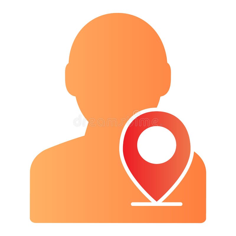 Map Pointer with Man Flat Icon. Person Location Color Icons in Trendy ...