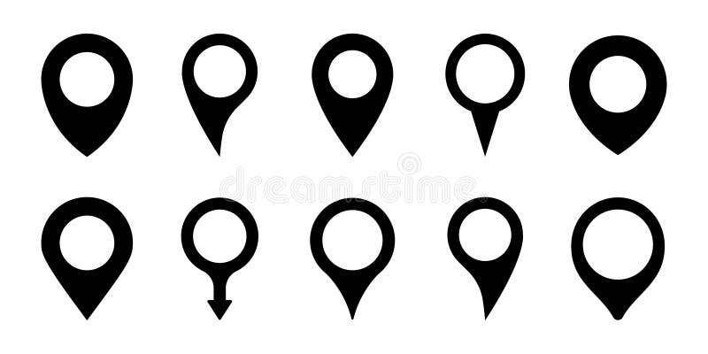 Map Pointer. Maps Pin Icon. Location Map Marker. Collection of Map Marker Pointers. GPS Location ...