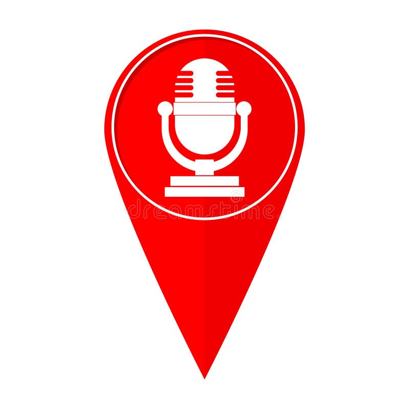 Map pointer microphone stock vector. Illustration of isolated - 92343138