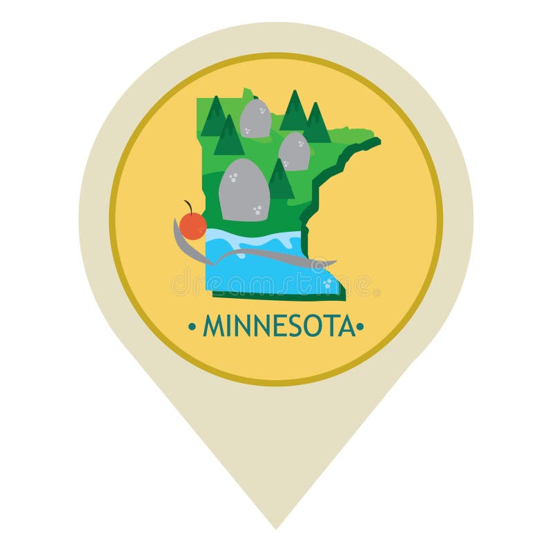 Map Pointer with Minnesota State. Vector Illustration Decorative Design ...