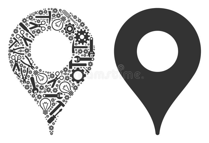 Map Pointer Mosaic of Service Tools Stock Vector - Illustration of marker, point: 119598513