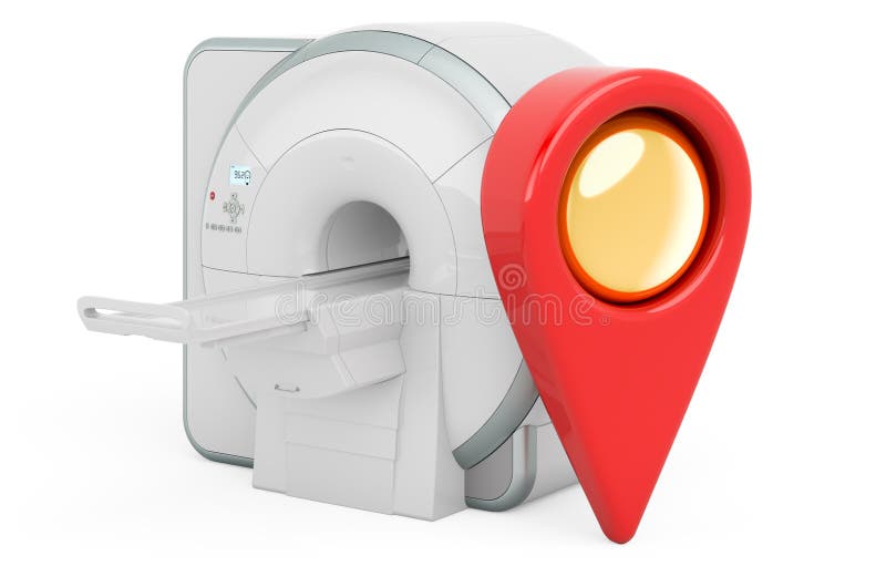 Map Pointer with MRI Magnetic Resonance Imaging Scanner, 3D Rendering ...
