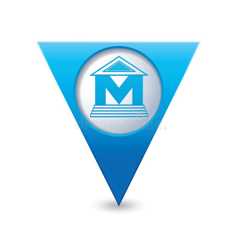 Map Pointer with Museum Icon Stock Vector - Illustration of culture ...