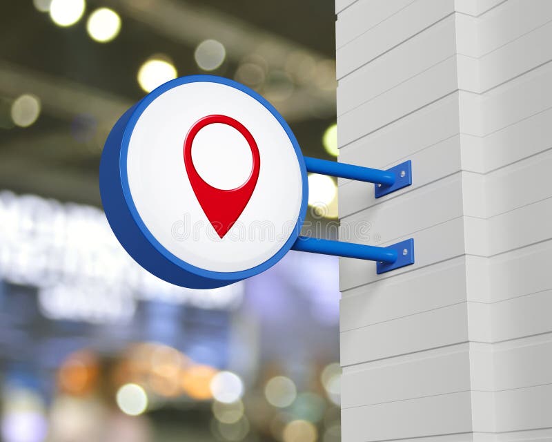 Map Pointer Navigation Concept, 3D Rendering Stock Illustration ...