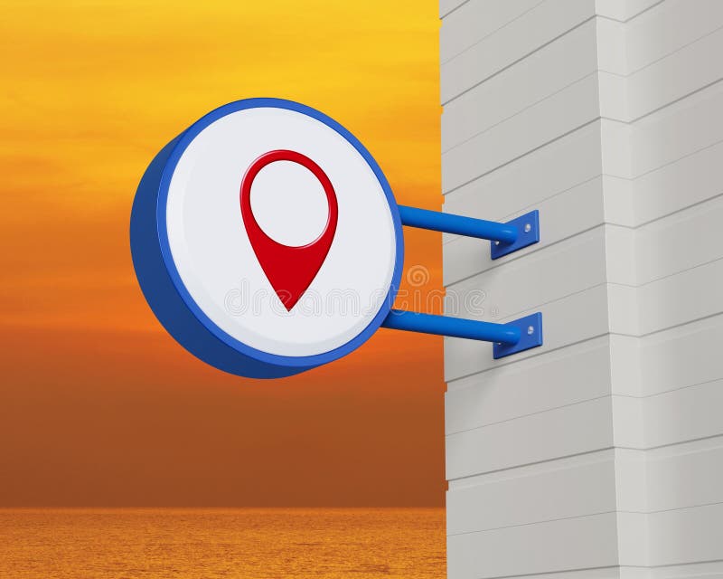 Map Pointer Navigation Concept, 3D Rendering Stock Illustration ...