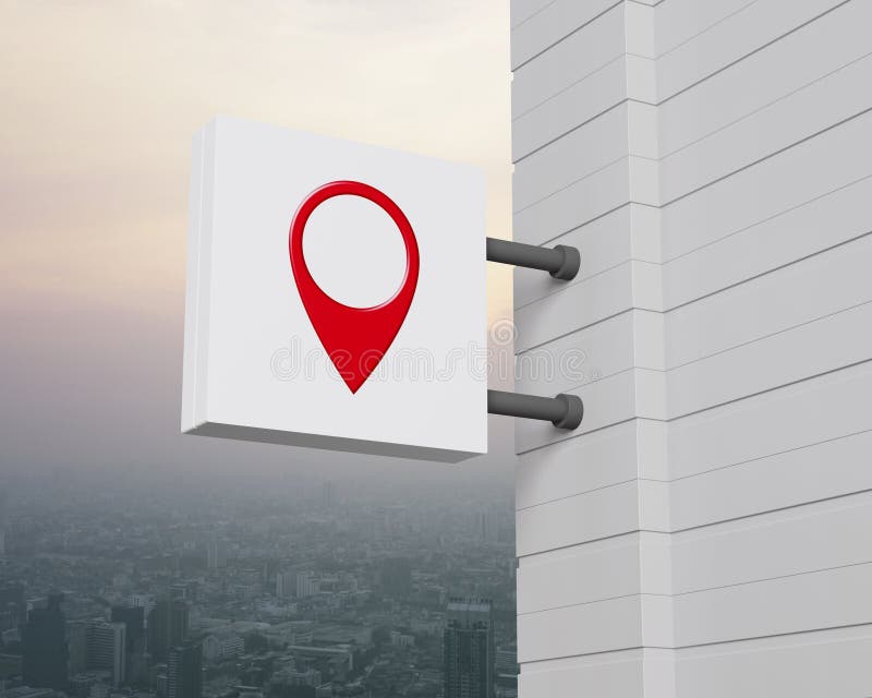 Map Pointer Navigation Concept, 3D Rendering Stock Illustration ...