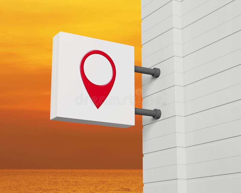 Map Pointer Navigation Concept, 3D Rendering Stock Illustration ...