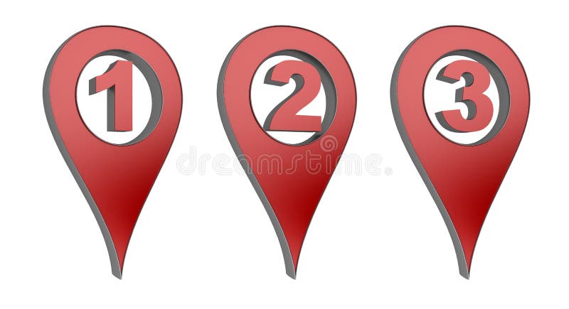 Map Marker Numbers Stock Illustrations – 166 Map Marker Numbers Stock ...