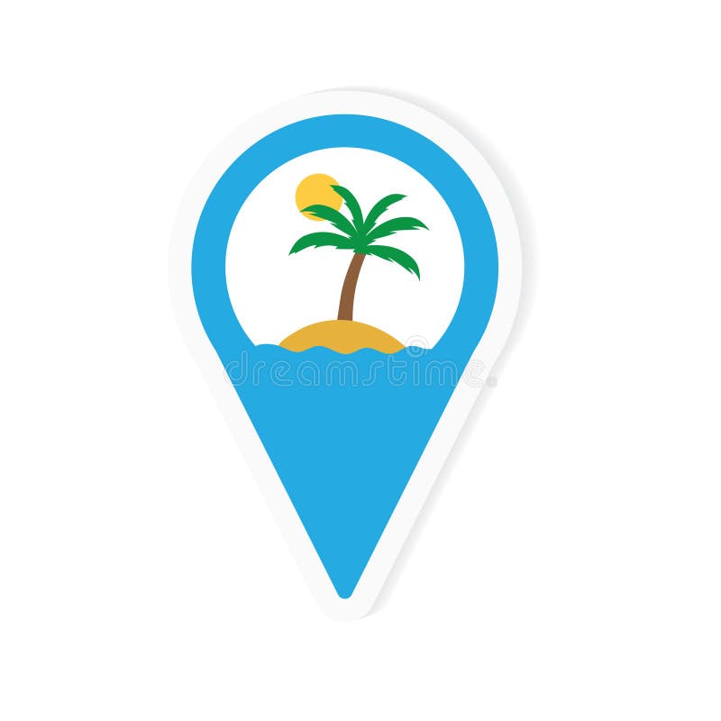 Map Pointer with Palm Tree Icon Stock Vector - Illustration of fast ...
