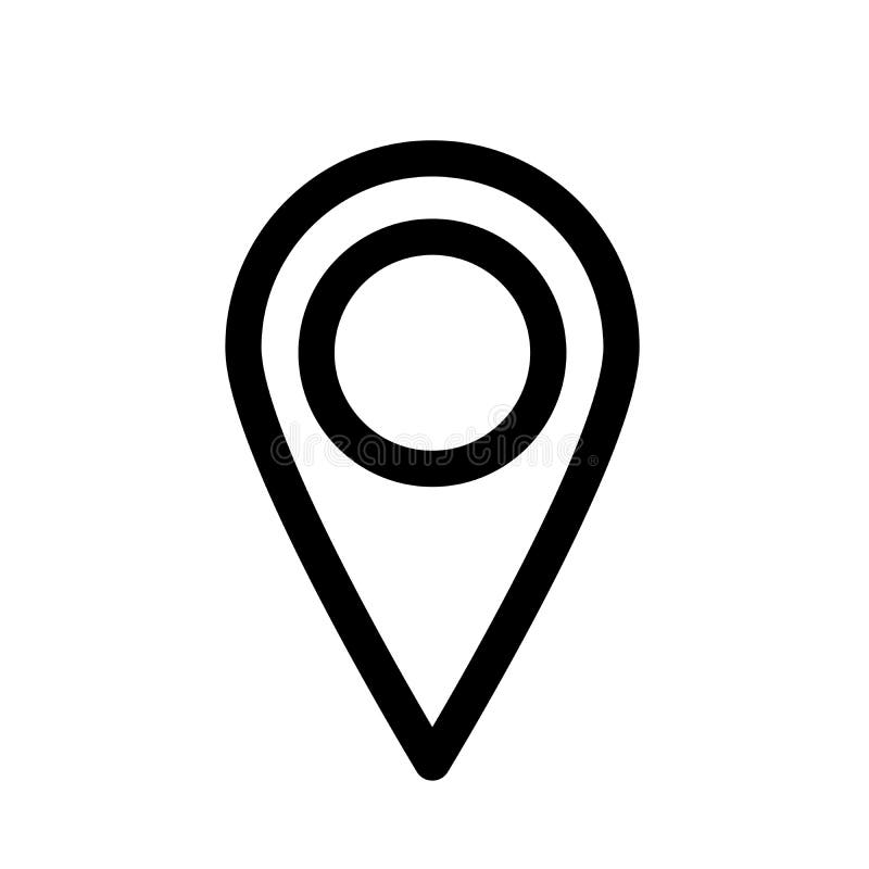 Map Pointer or Pin Marker Icon. Outline Modern Design Element Stock ...