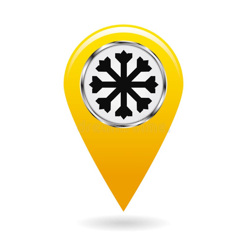 Map Pointer. the Pointer of Snow Drifts and Icy Areas on the Map ...