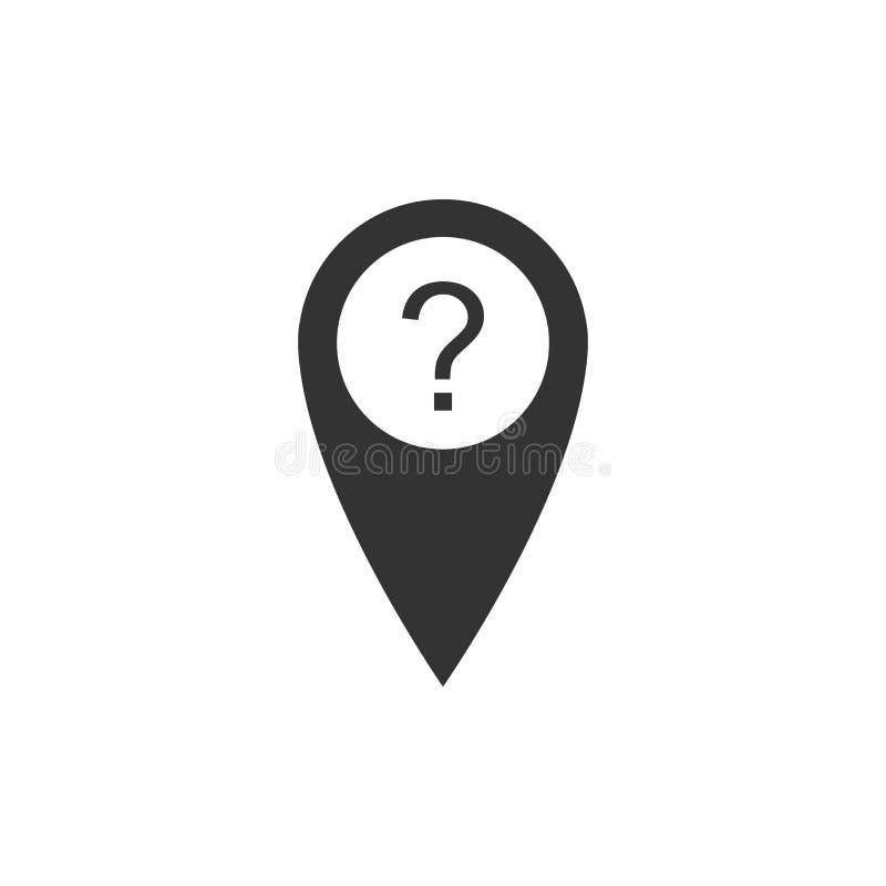 Map Pointer with Question Symbol Icon Isolated. Marker Location Sign. for Location Maps. Sign ...