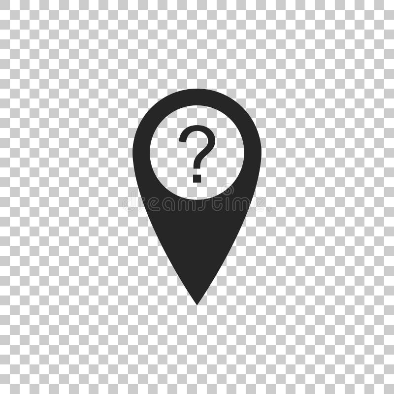 Map Pointer with Question Symbol Icon Isolated on Green Background ...