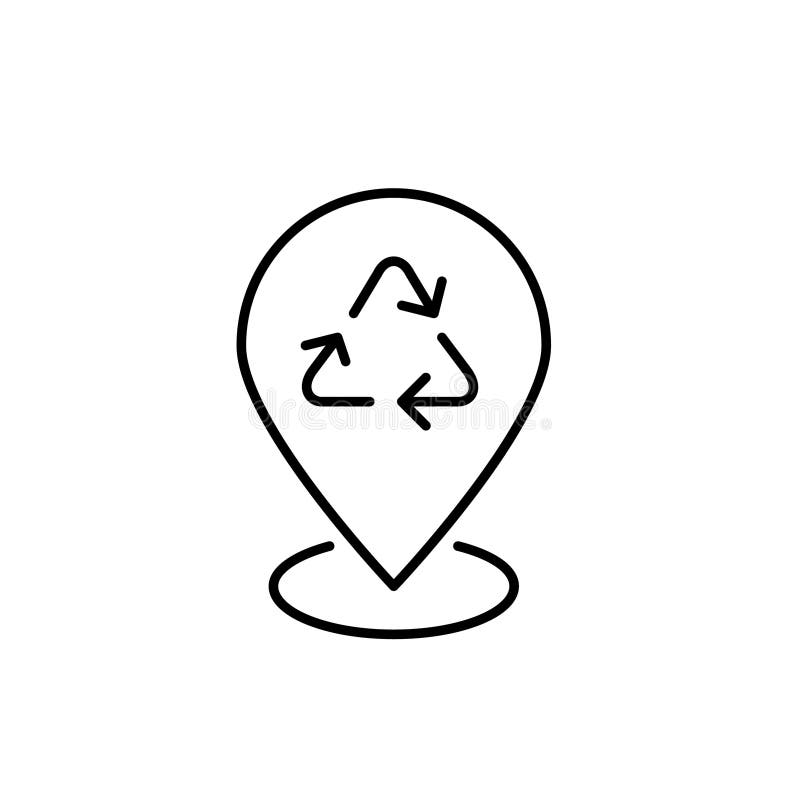 Map Pointer with Recycling Arrows. Recycling Pick Up Point Location ...