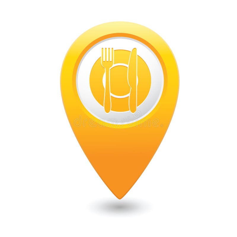 Map Pointer with Restaurant Icon Stock Vector - Illustration of ...