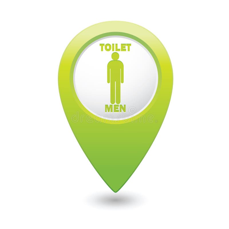 Map Pointer with Restroom Icon, Man WC Stock Vector - Illustration of ...